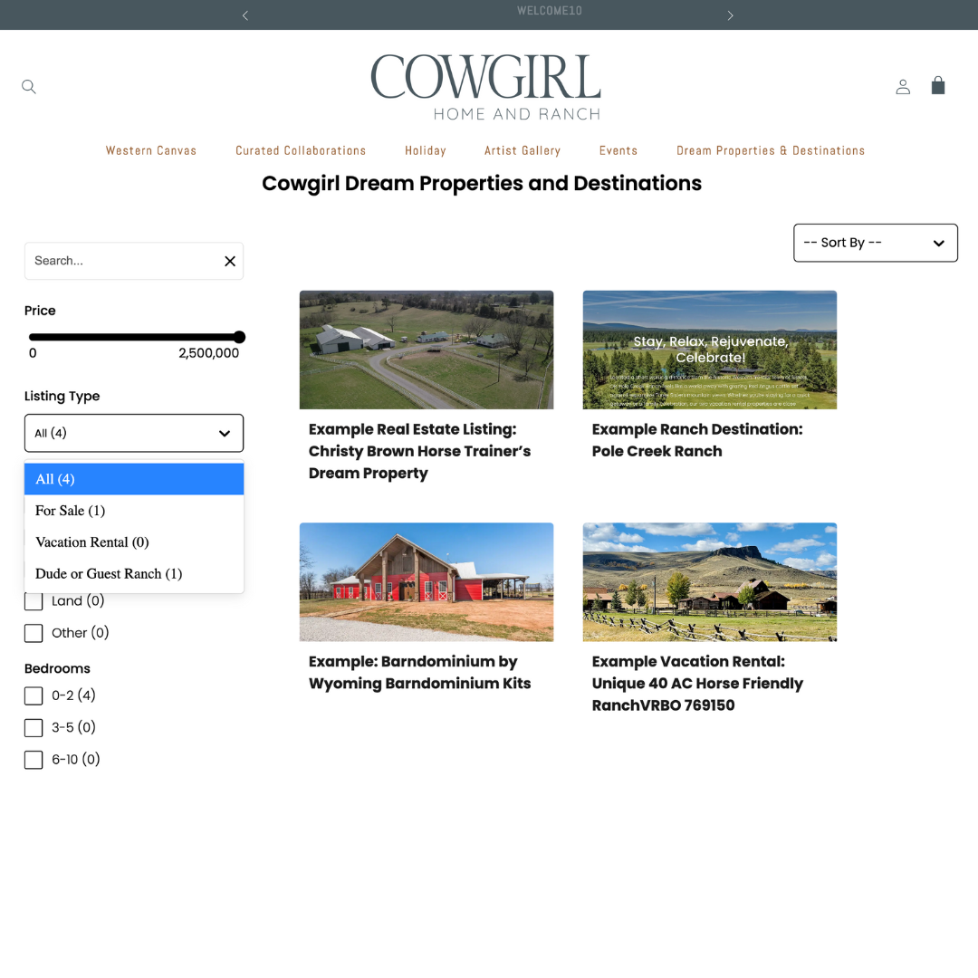 Dream Properties & Destinations – Cowgirl Home & Ranch