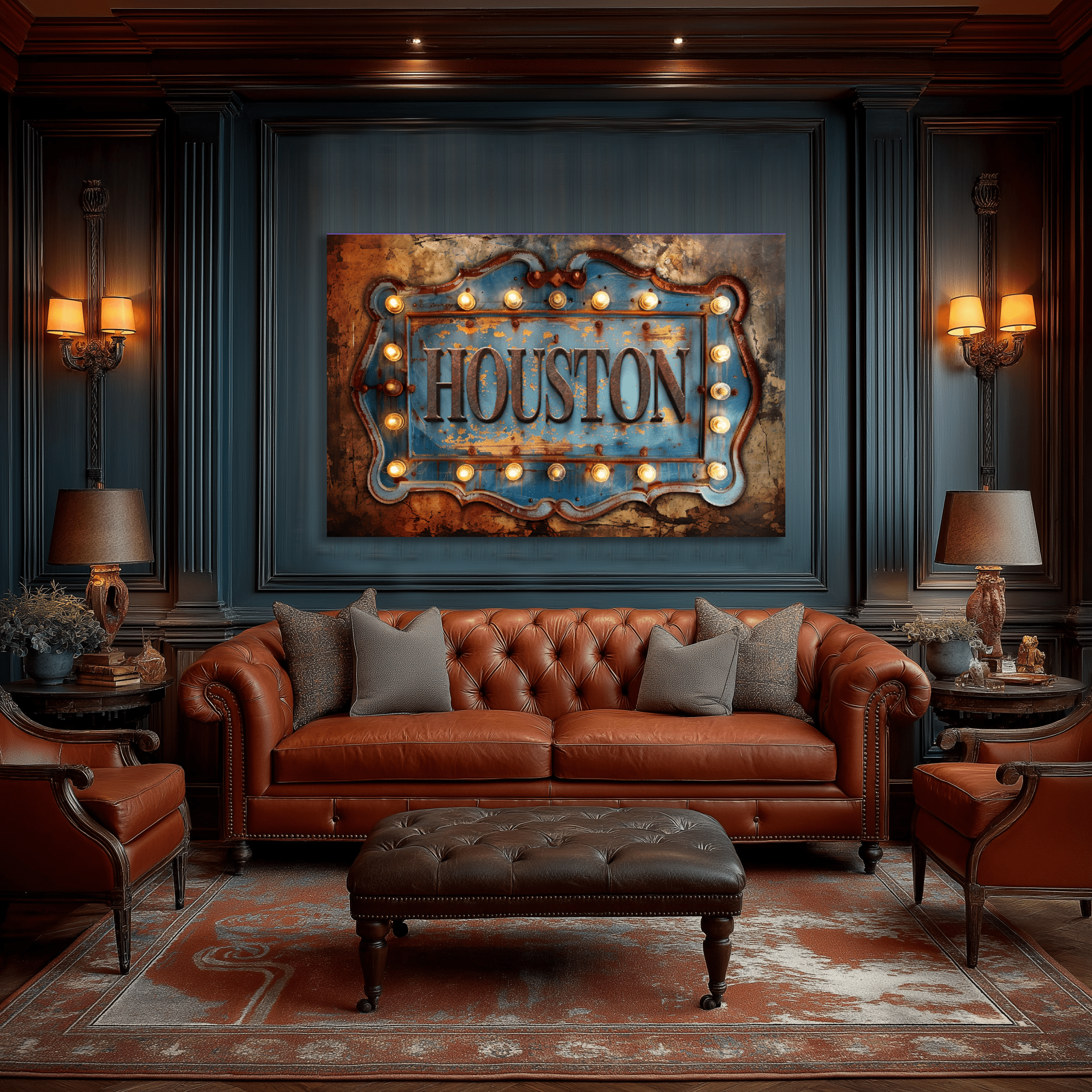 Houston Marquee Canvas Wall Art | Texas Western Home Decor – Cowgirl ...